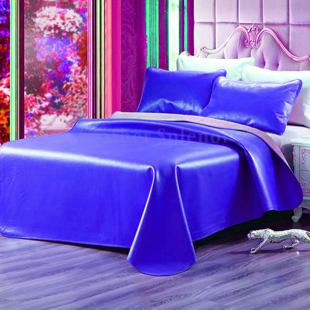 Faux Leather Shiny Leather Bedsheet Set | HOTLEATHERWORLD