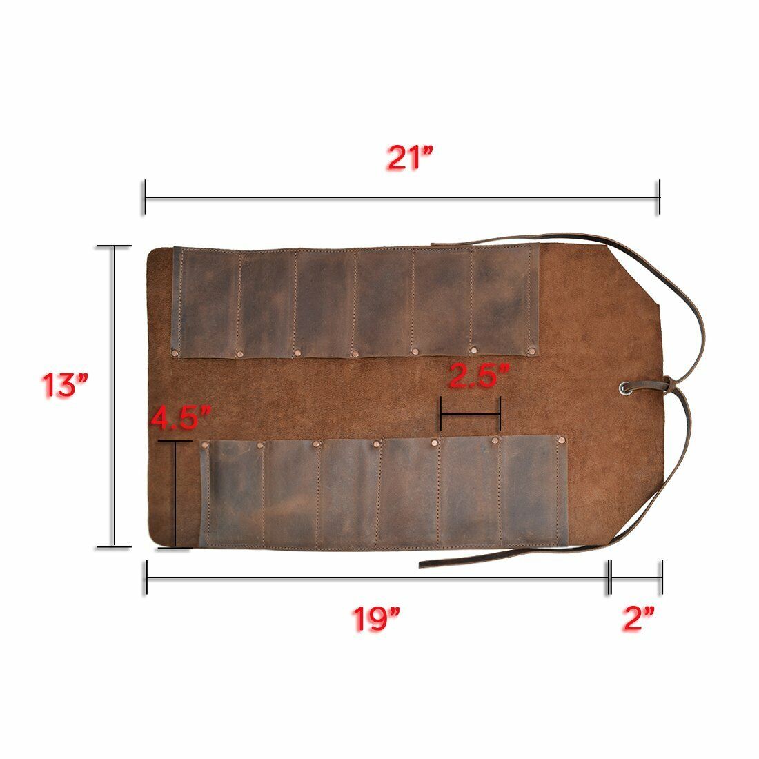 Handmade Vintage Brown Rustic Big Roll Leather Tool Bag | HOTLEATHERWORLD